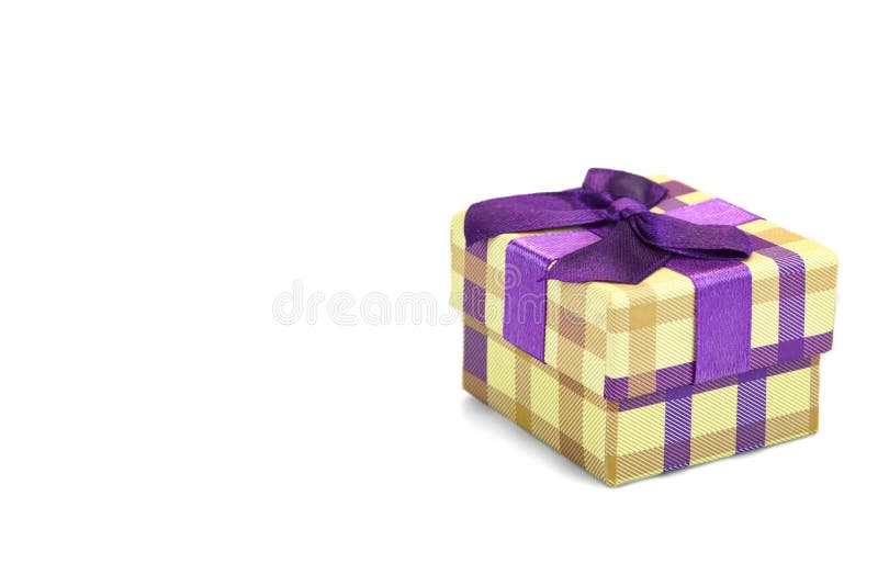 Checkered Gift Box with Tartan Pattern Isolated on White Background ...