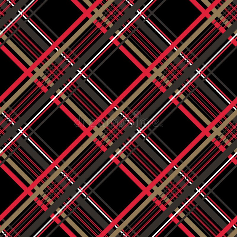 Checkered Gingham Fabric Seamless Pattern in Black, White and Red ...