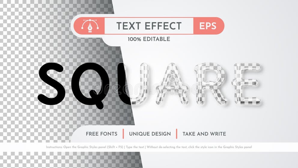Checkered Glass Editable Text Effect, Graphic Style Stock Vector ...