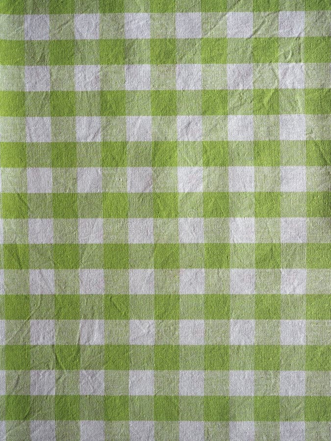 Checkered Green and White Fabric Texture Background Stock Photo - Image ...