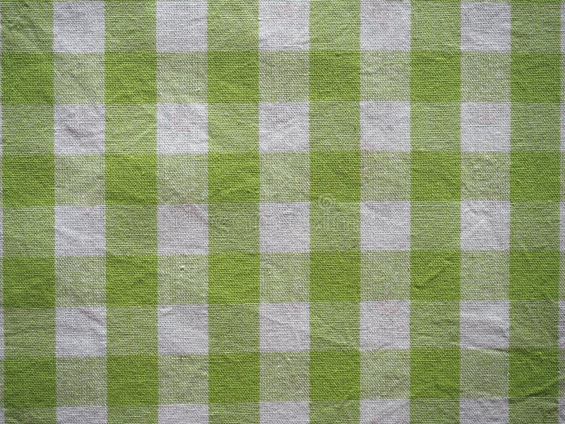 Checkered Green and White Fabric Texture Background Stock Photo - Image ...