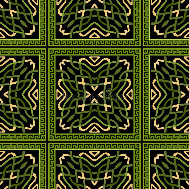 Checkered Grid Intricate Lines and Curves Beautiful Seamless Pattern ...