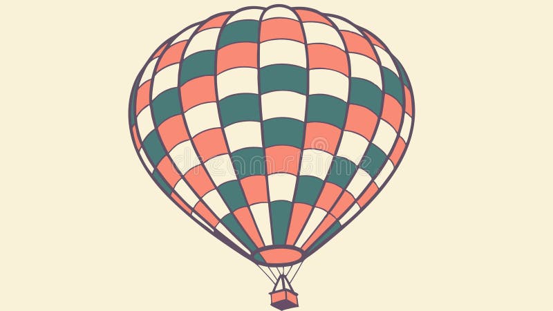 Checkered Hot Air Balloon, Whimsical Adventure Flight, Vector Design ...