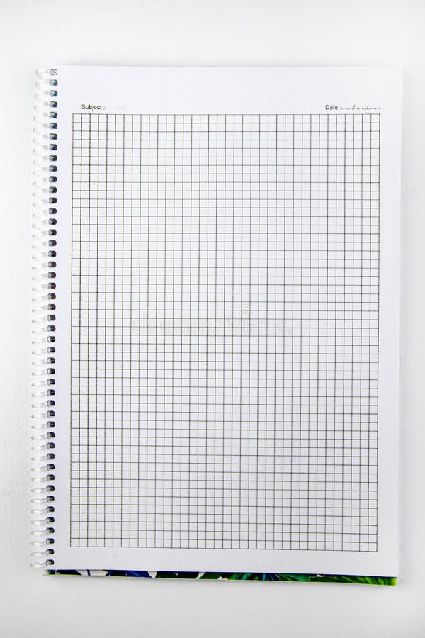 Checkered Notebook on a White Background Stock Photo - Image of page ...