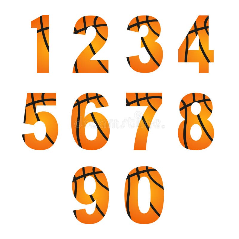 Checkered Numbers. Numbers in the Form of a Basketball Stock Vector ...