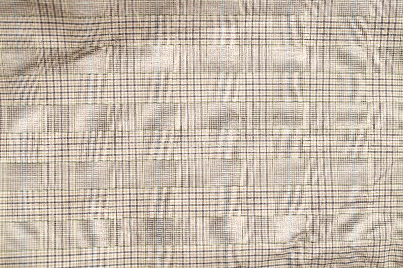 Checkered Pattern on Beige Fabric, Close Up of Textile Texture Stock ...