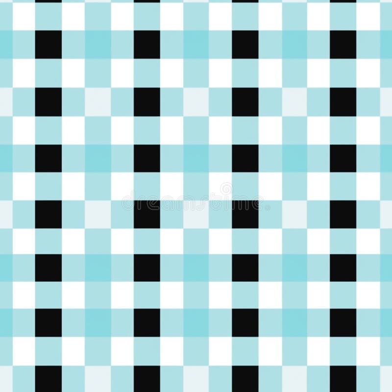 Checkered Pattern in Black, White, and Light Blue with a Grid Layout ...