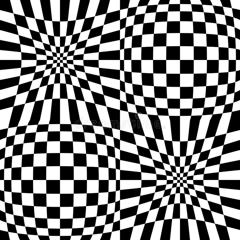 Checkered Pattern with Distortion Effect Stock Vector - Illustration of ...