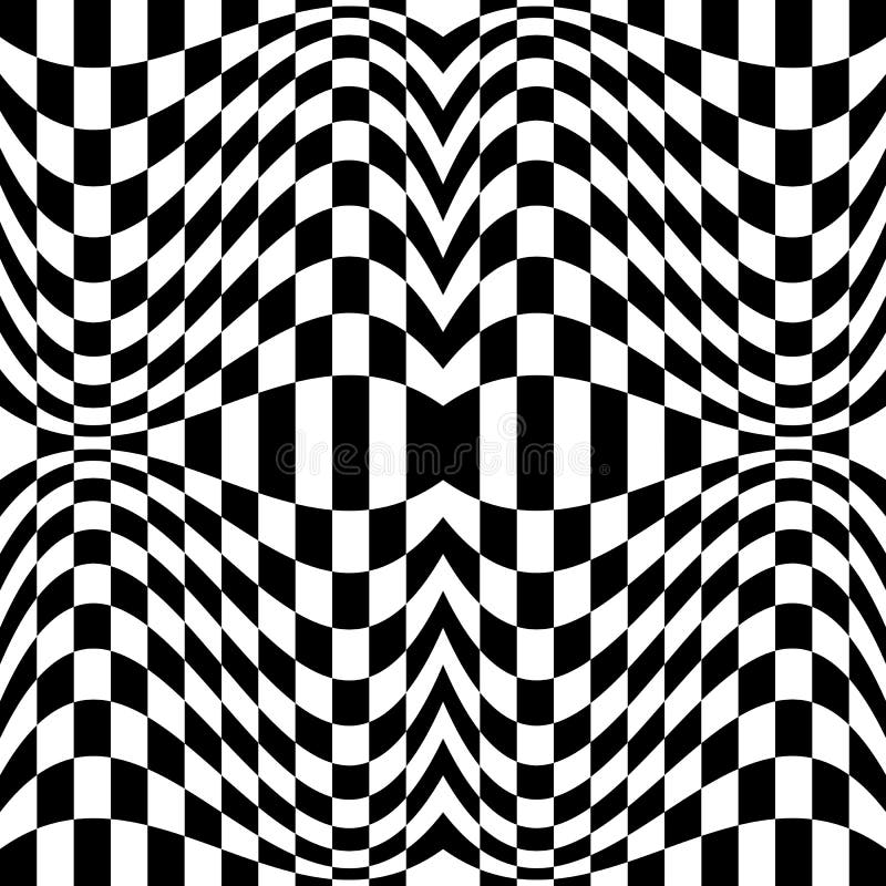 Checkered Pattern with Distortion Effect Stock Vector - Illustration of ...