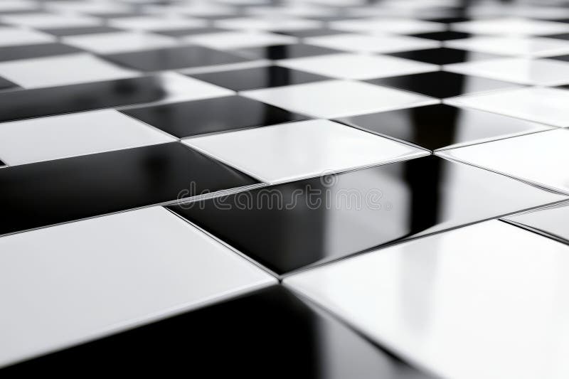 Checkered Pattern Floor Tiles Background Abstract Black and White ...