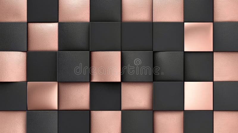 Checkered Pattern is Forming by Protruding Black and Copper Cubes ...