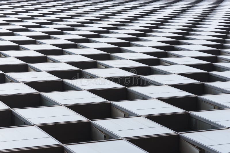 Checkered Pattern on a Modern Building Stock Image - Image of glass ...