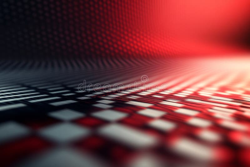 Checkered Pattern in Red and Black, Forming a Wavy Surface with a ...