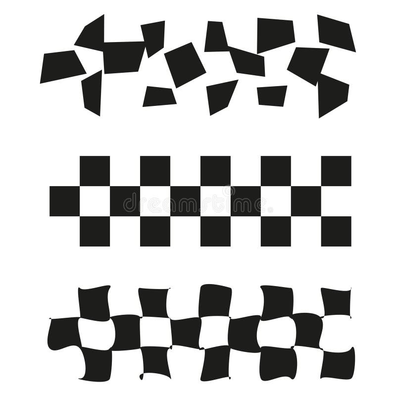 Checkered Pattern Shapes. Abstract Geometric Elements. Racing Flag ...