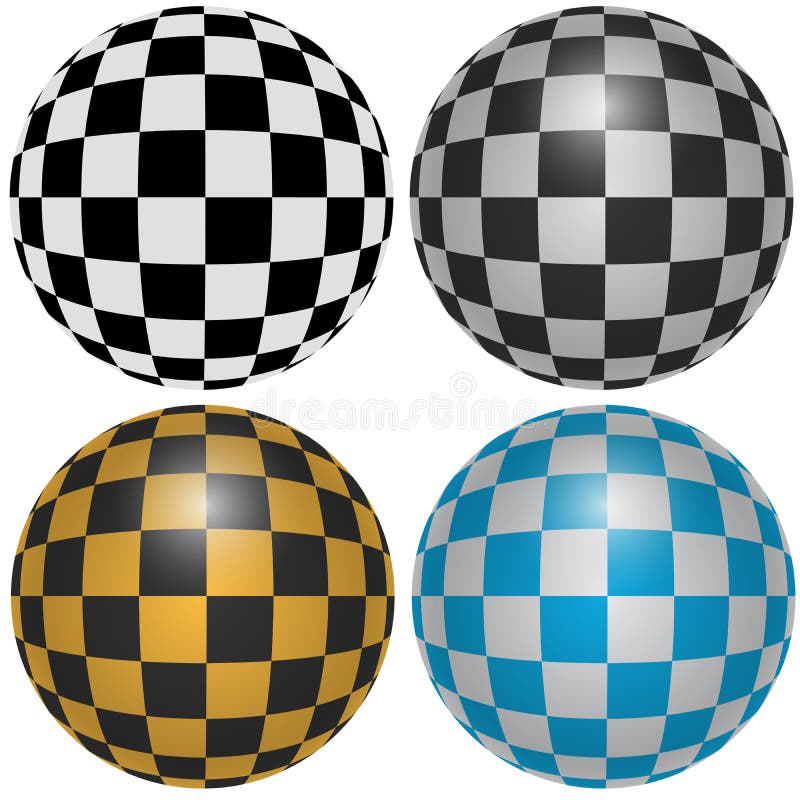 Checkered Pattern Spheres Design Elements Stock Vector - Illustration ...
