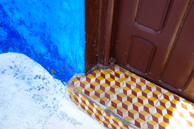 Checkered Pattern on Steps Outside a Home Stock Photo - Image of ...