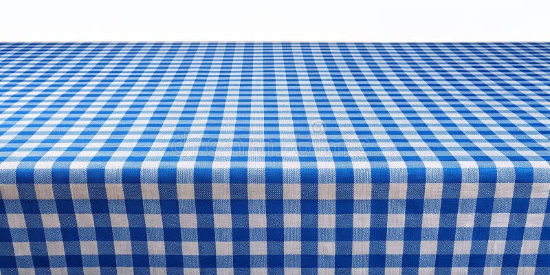 Checkered Pattern Tablecloth Fabric Cotton Blue Checkered Pattern ...