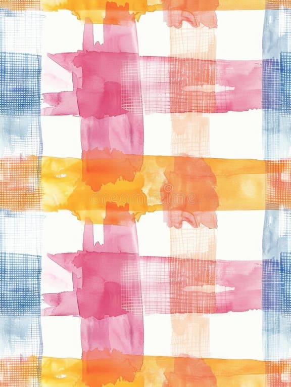 Checkered Pattern Watercolor Stock Photo - Image of decor, colorful ...