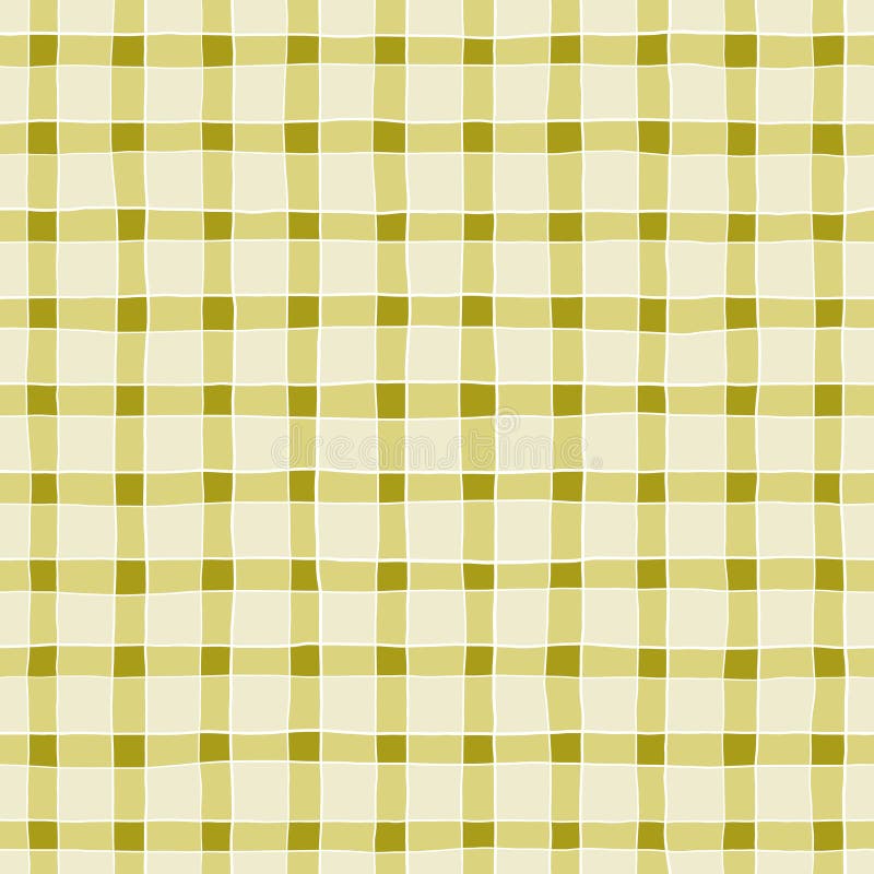 Hand Drawn Checkered Seamless Pattern. Yellow Stock Vector ...