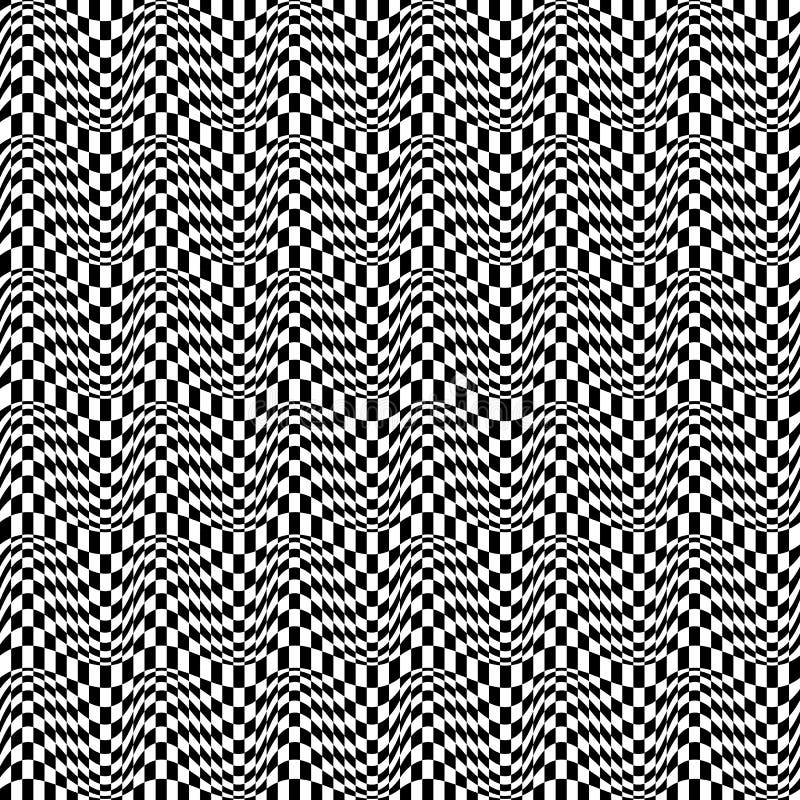 Checkered Patterns with Distortion, Deformation Effect. Repeat Stock ...