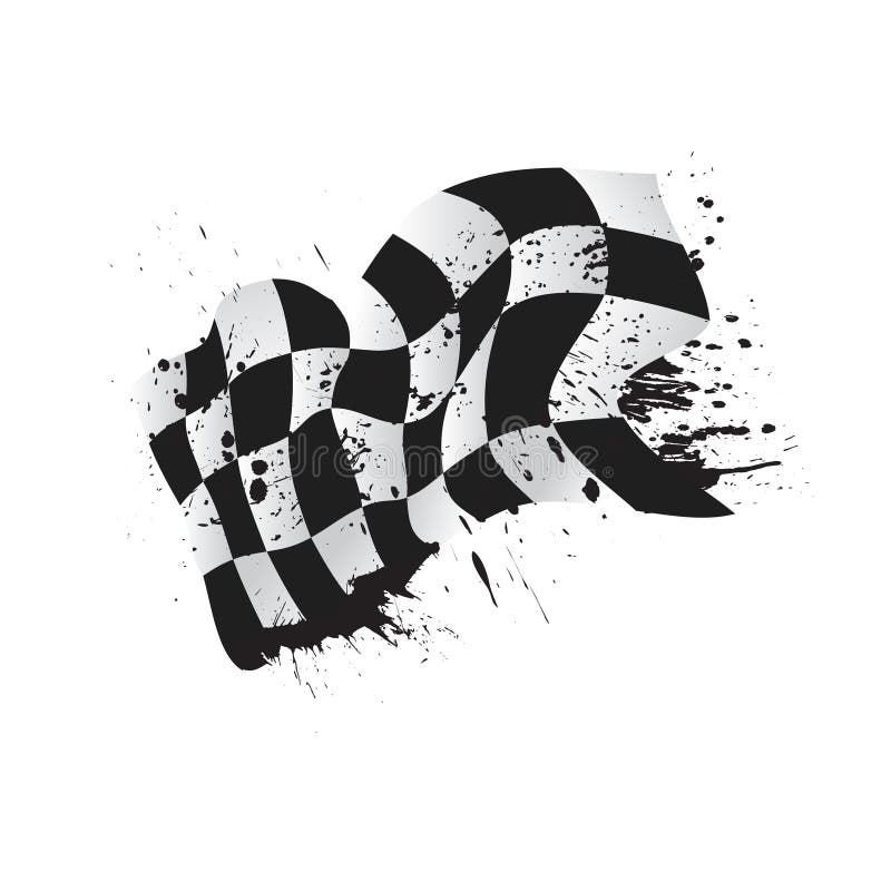 Checkered Race Flag Grunge Vector Design Stock Vector - Illustration of ...
