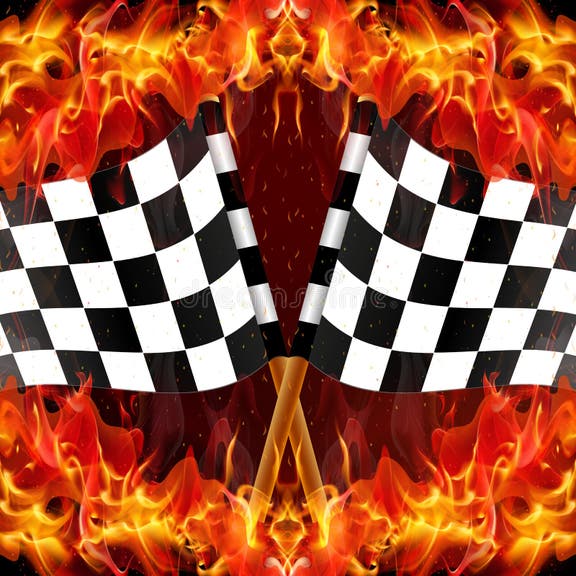 Checkered Flag Flame Stock Illustrations – 294 Checkered Flag Flame ...