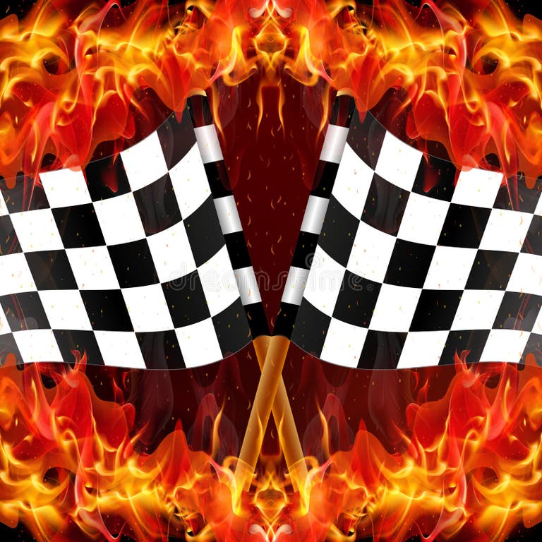 Flame Checkered Flag Stock Illustrations – 294 Flame Checkered Flag ...