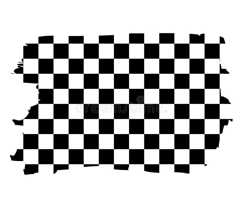 Checkered Racing Flag in Grunge Style. Isolated on White Vector ...