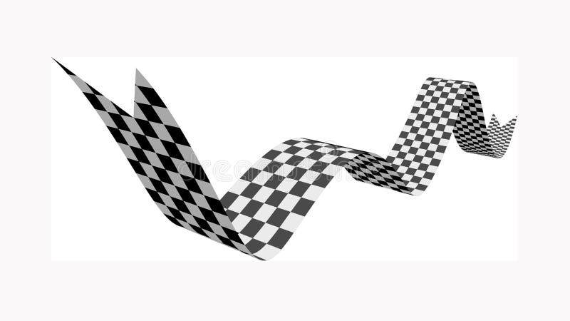 Checkered Racing Flag, Ribbon. Vector Illustration on White Stock ...