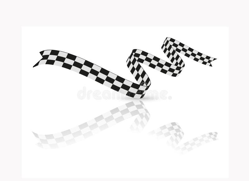 Checkered Racing Flag, Ribbon. Vector Illustration on White Stock ...