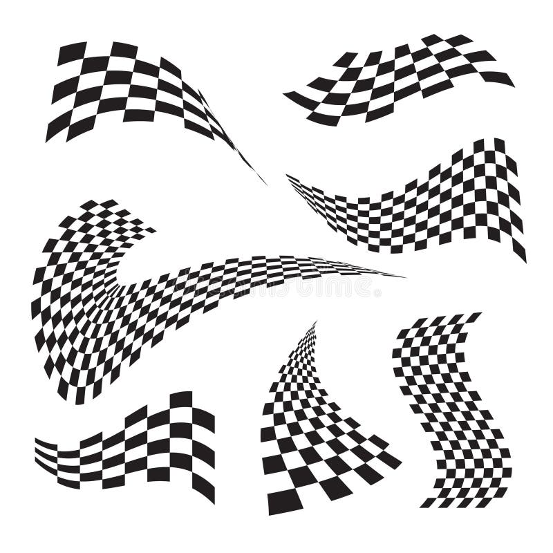Checkered Racing Flag Vector Illustration Isolated on White Background ...