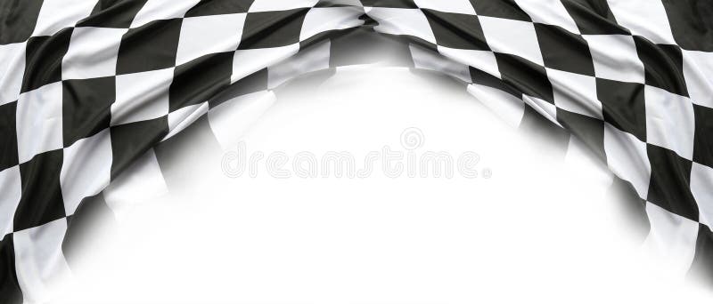 Checkered Racing Flag on White Stock Illustration - Illustration of ...