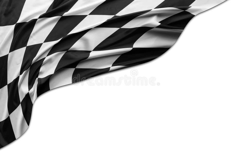 Checkered Racing Flag on White Stock Image - Image of photograph ...