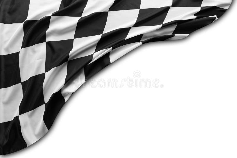 Checkered Racing Flag on White Stock Photo - Image of symbol, winner ...