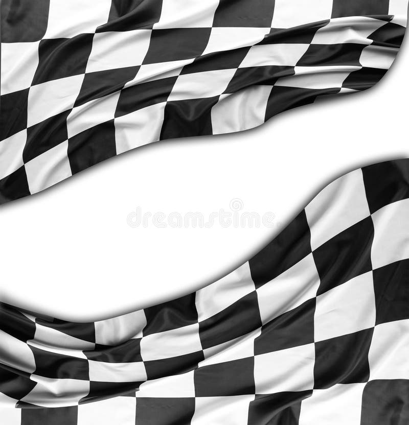 Checkered Racing Flag on White Stock Photo - Image of advertising ...