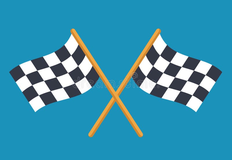 Checkered Racing Flags Cross Flat Stock Vector - Illustration of ...