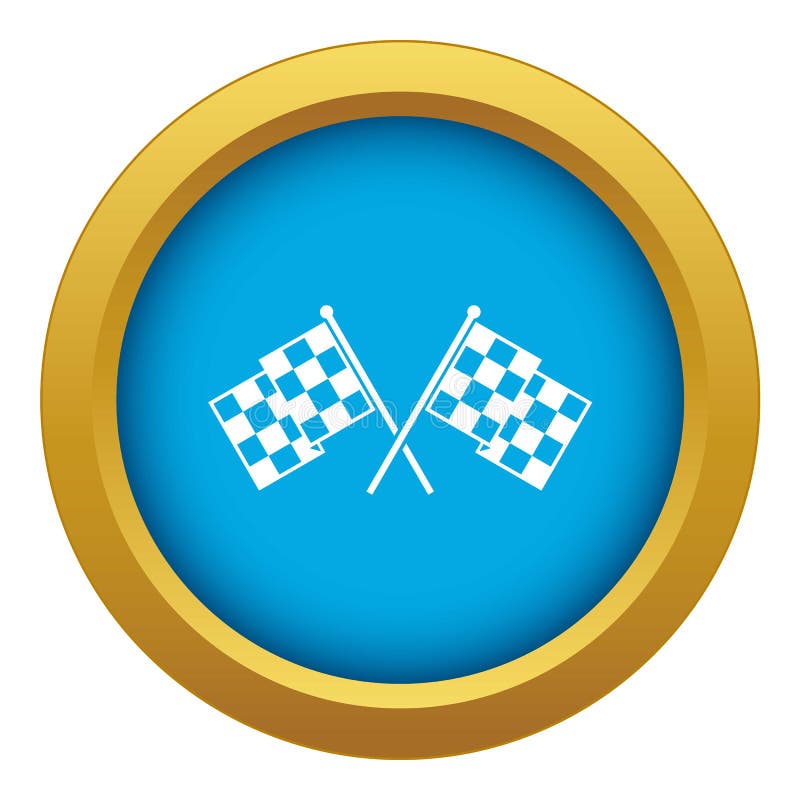 Checkered Racing Flags Icon Blue Vector Isolated Stock Vector ...