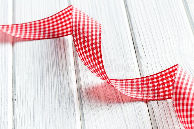Red checkered bow, ribbon. stock photo. Image of ribbon - 139351690