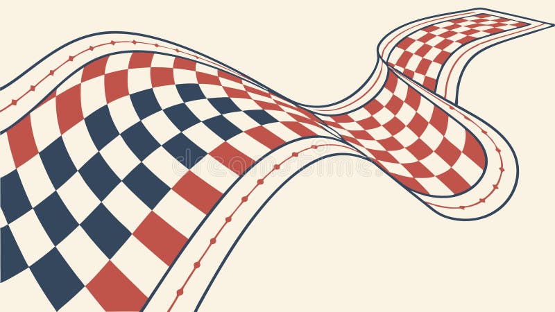 Checkered Road Curve Vector Illustration, Racing Competition, Vector ...