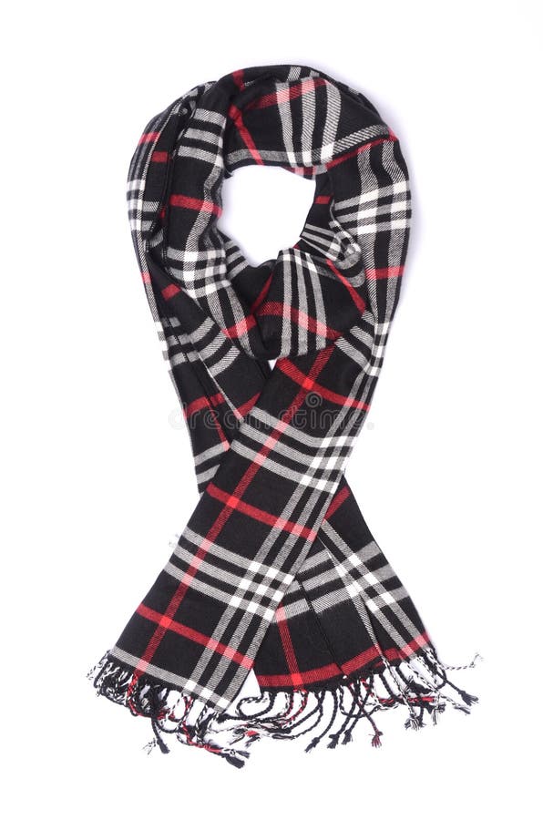 Checkered Scarf Isolated on White Stock Image - Image of clothing ...