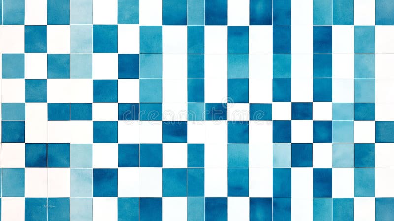 Checkered Seamless Pattern Featuring Varying Shades of Blue Against ...