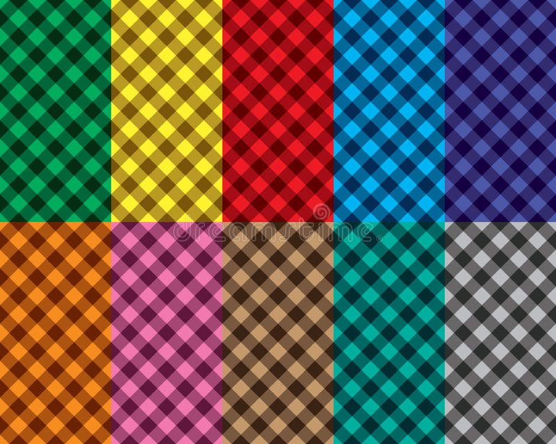Checkered Seamless Patterns Stock Illustration - Illustration of ...