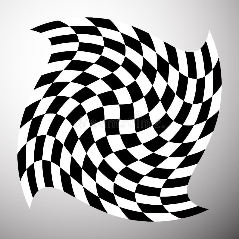 Checkered Shape with Spirally Vortex Effect Stock Vector - Illustration ...