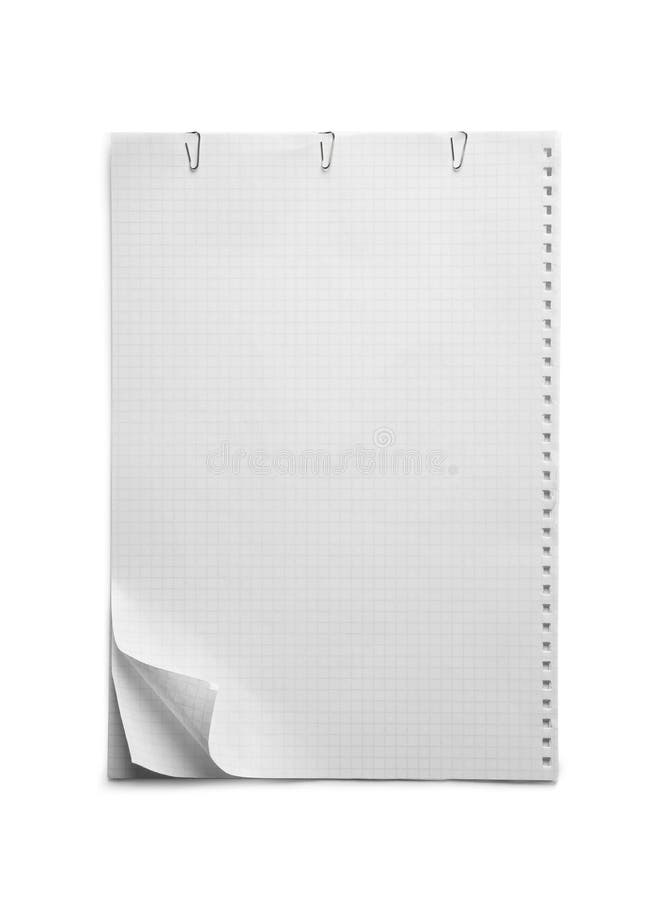 Checkered Sheets of Paper on White Background, Top View Stock Photo ...