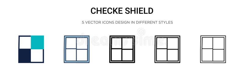 Checkered Shield Icon in Filled, Thin Line, Outline and Stroke Style ...