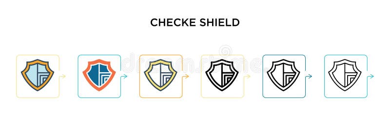Checkered Shield Icon in Filled, Thin Line, Outline and Stroke Style ...