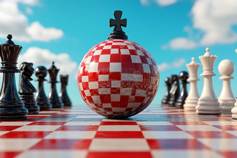 A Checkered Sphere and a Chess Board with Chess Pieces are Depicted in ...