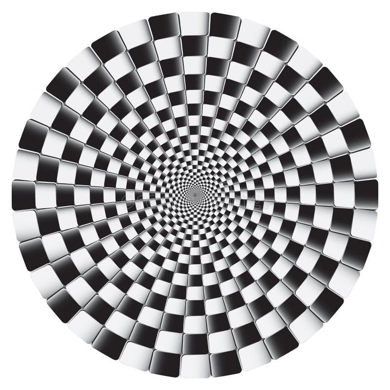 Black White Checkered Optical Illusion Stock Illustrations – 1,152 ...