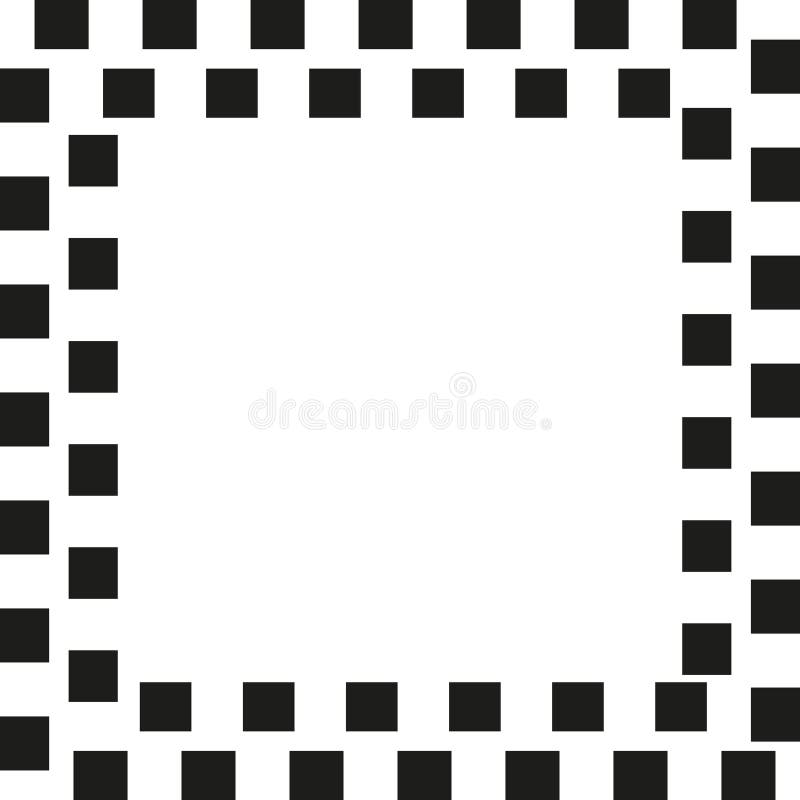 Checkered Square Frame. Black and White Corner. Geometric Border ...