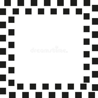 Checkered Square Frame. Black and White Corner. Geometric Border ...